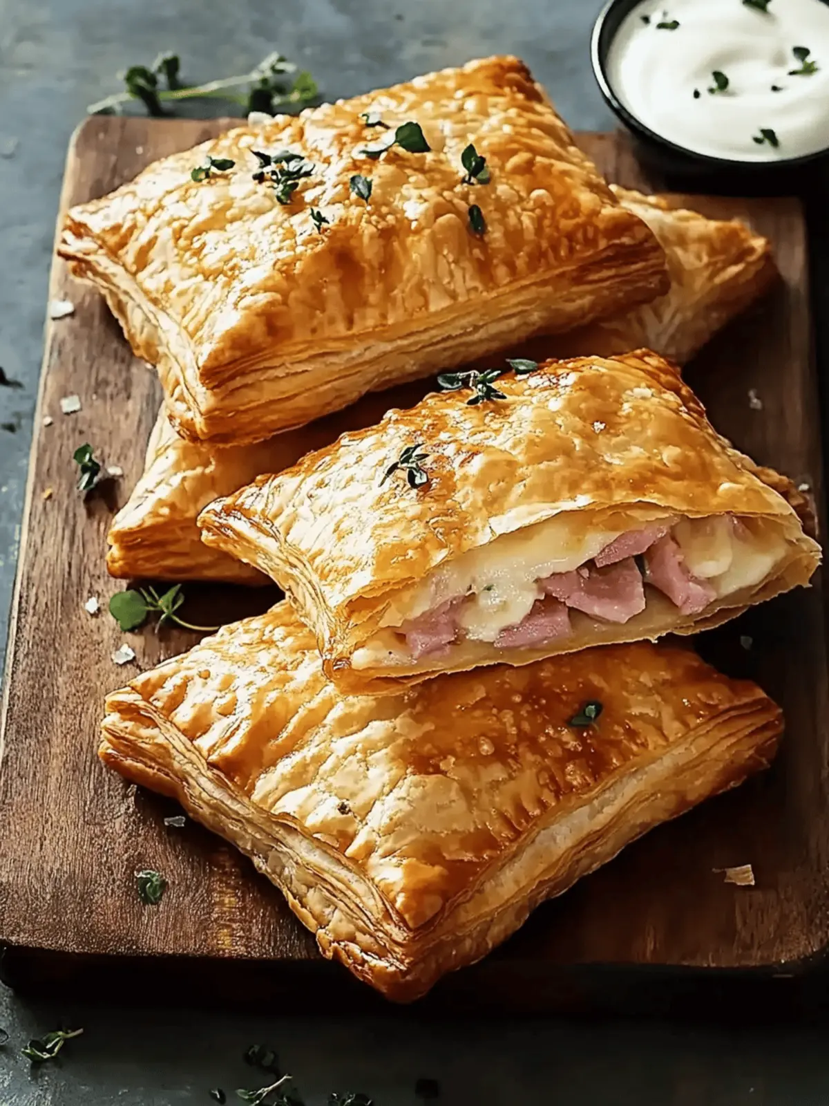 Irresistible Ham and Cheese Puff Pastry Pockets for Quick Gourmet Snack