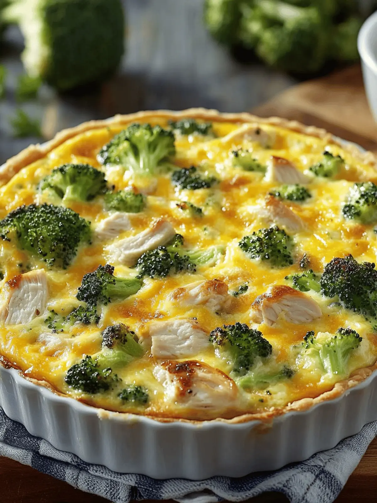 The Ultimate Crustless Chicken, Broccoli & Cheddar Bake-Style Quiche