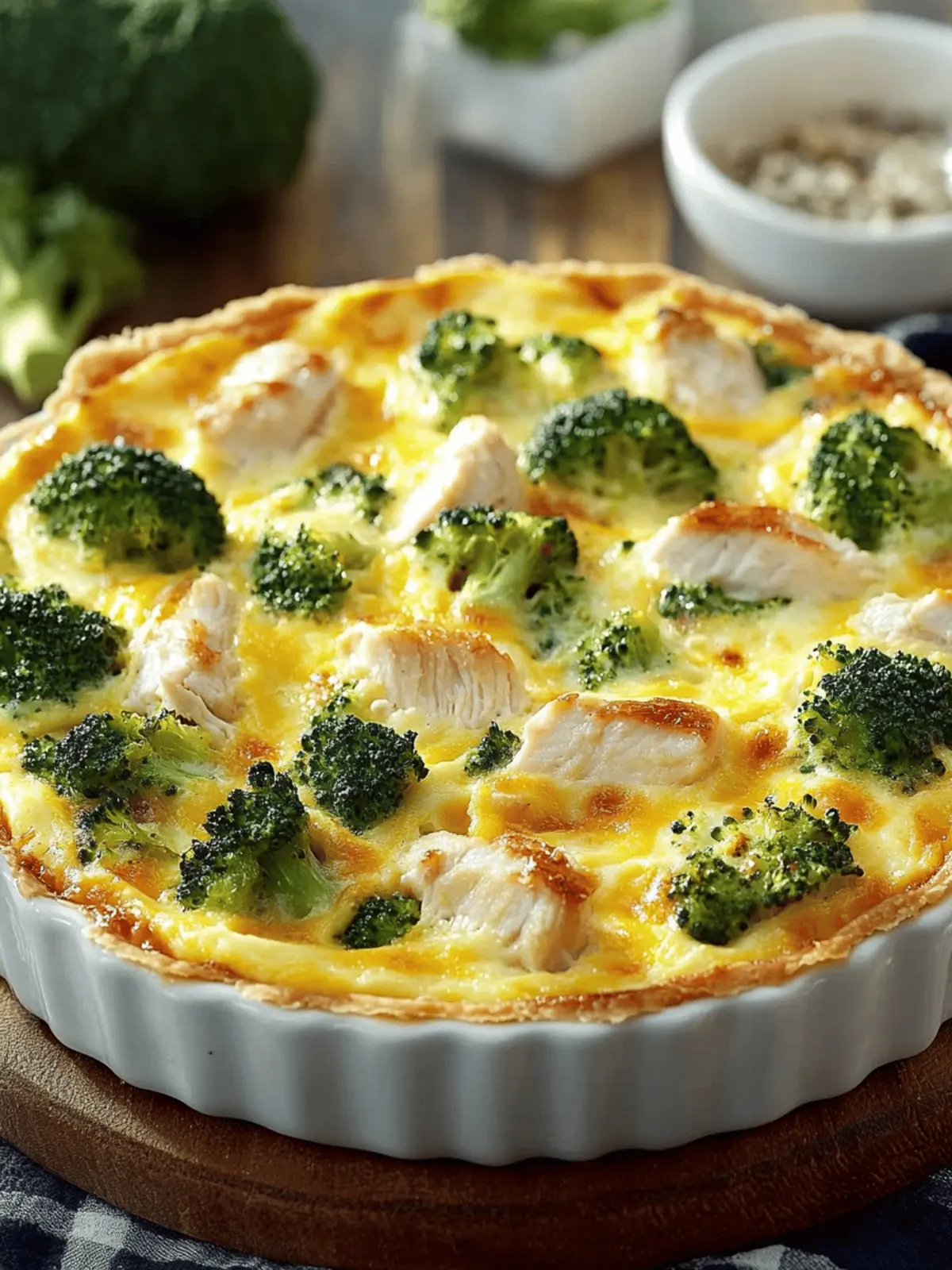The Ultimate Crustless Chicken, Broccoli & Cheddar Bake-Style Quiche