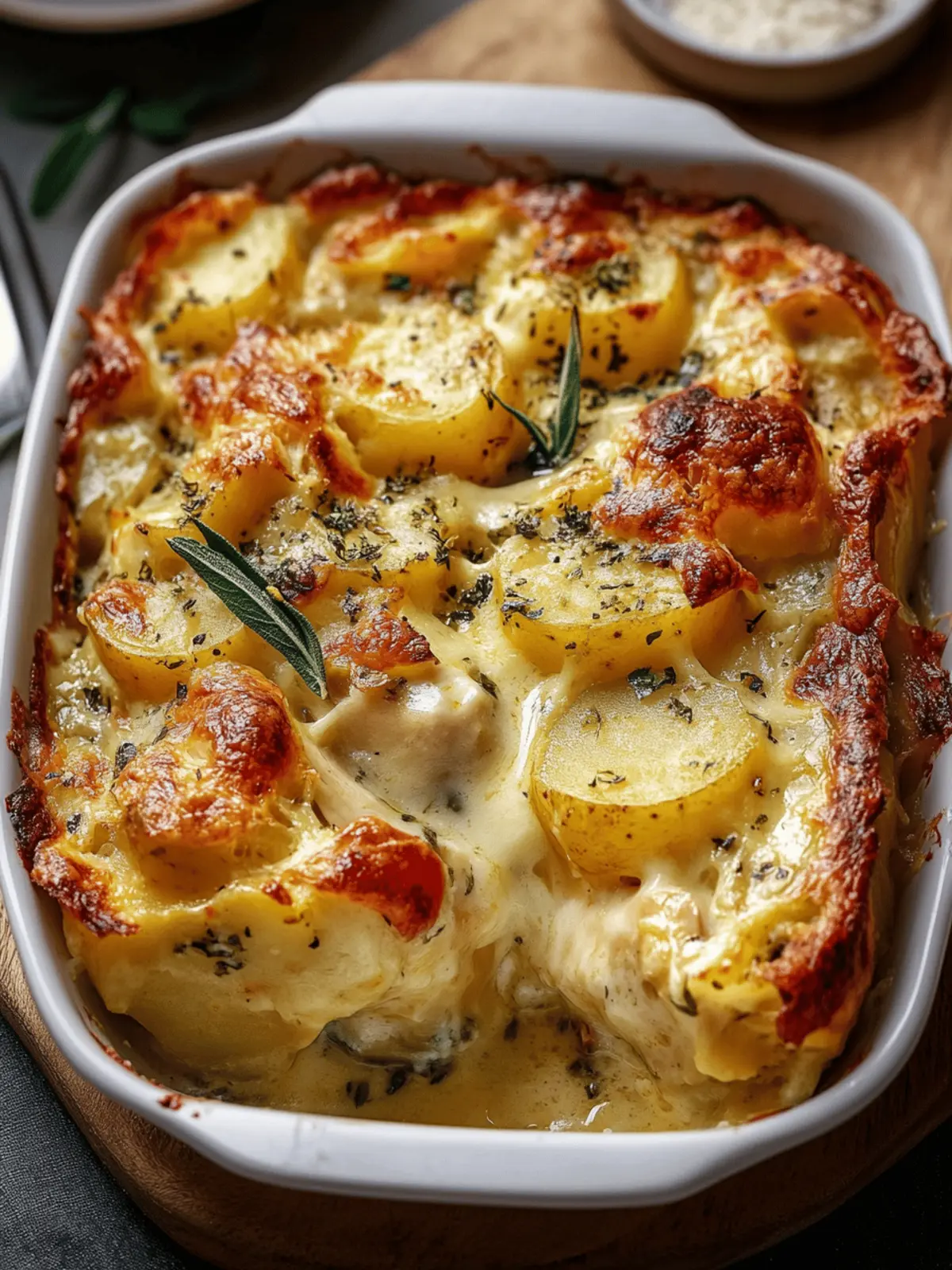 Irresistible Cheesy Chicken and Potato Bake with Oregano