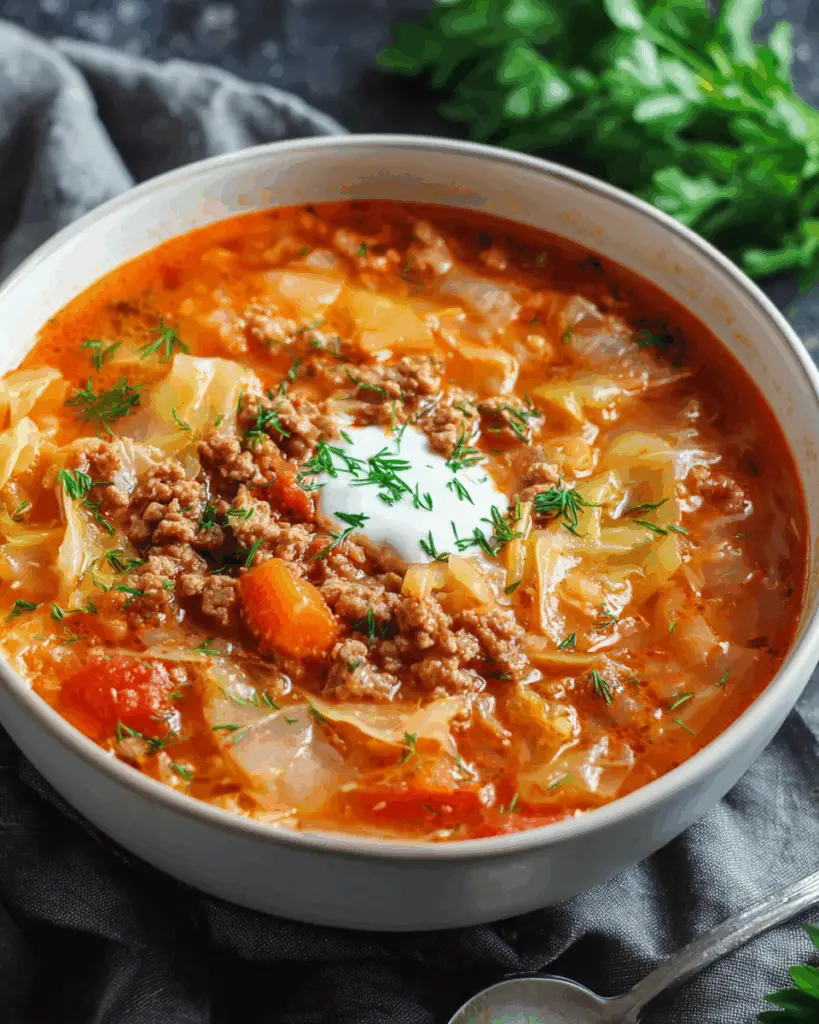 Hearty Cabbage Roll Soup – Cozy Dinner in a Bowl