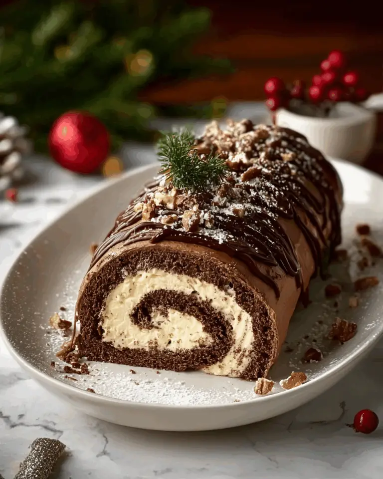 Classic Yule Log Cake – Festive Christmas Dessert