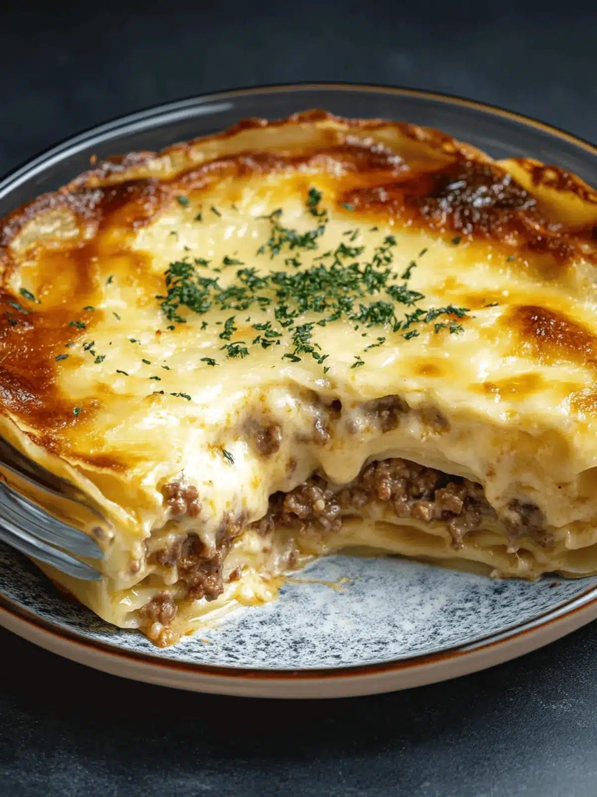 Irresistible Savory Baked Crepe Casserole with Beef and Cheese