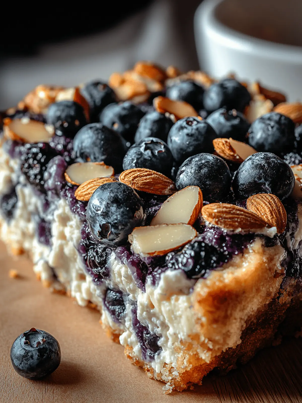 Irresistible Blueberry Almond Cottage Cheese Breakfast Bake