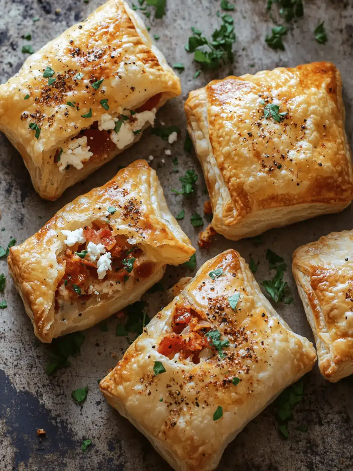 Irresistible Savory Puff Pastry Pockets with Feta, Bacon & Cream Cheese